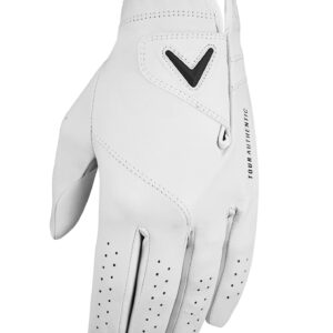 Callaway Golf Tour Authentic Glove (Worn on Left Hand, Standard, XX-Large, White 2019)