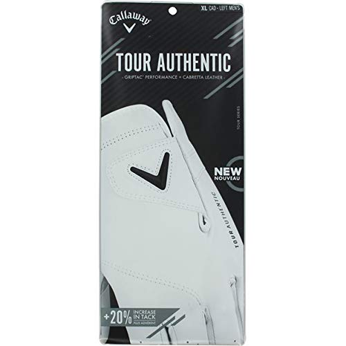 Callaway Golf Tour Authentic Glove (Worn on Left Hand, Standard, XX-Large, White 2019)