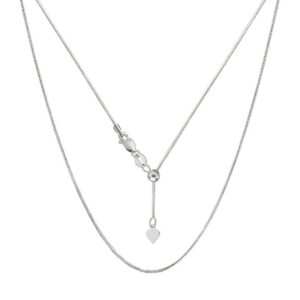 verona jewelers sterling silver 1.5mm adjustable solid round snake chain necklace- 925 sterling silver snake bolo chain necklace (24") (silver)