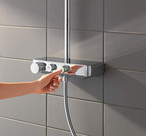 GROHE 26511000 Euphoria SmartControl Mono Shower System with Thermostat for Wall Mount, Starlight Chrome