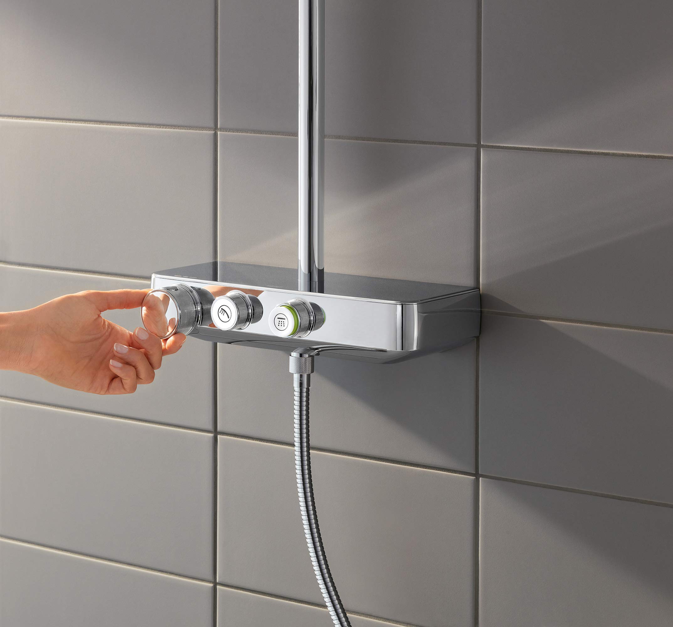 GROHE 26511000 Euphoria SmartControl Mono Shower System with Thermostat for Wall Mount, Starlight Chrome