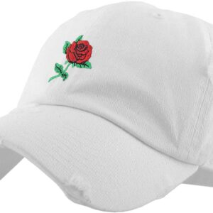 KBETHOS KBSV-124V WHT Rose Flowers Love Good Vibes Men Women Dad Hat Baseball Cap Adjustable Unisex