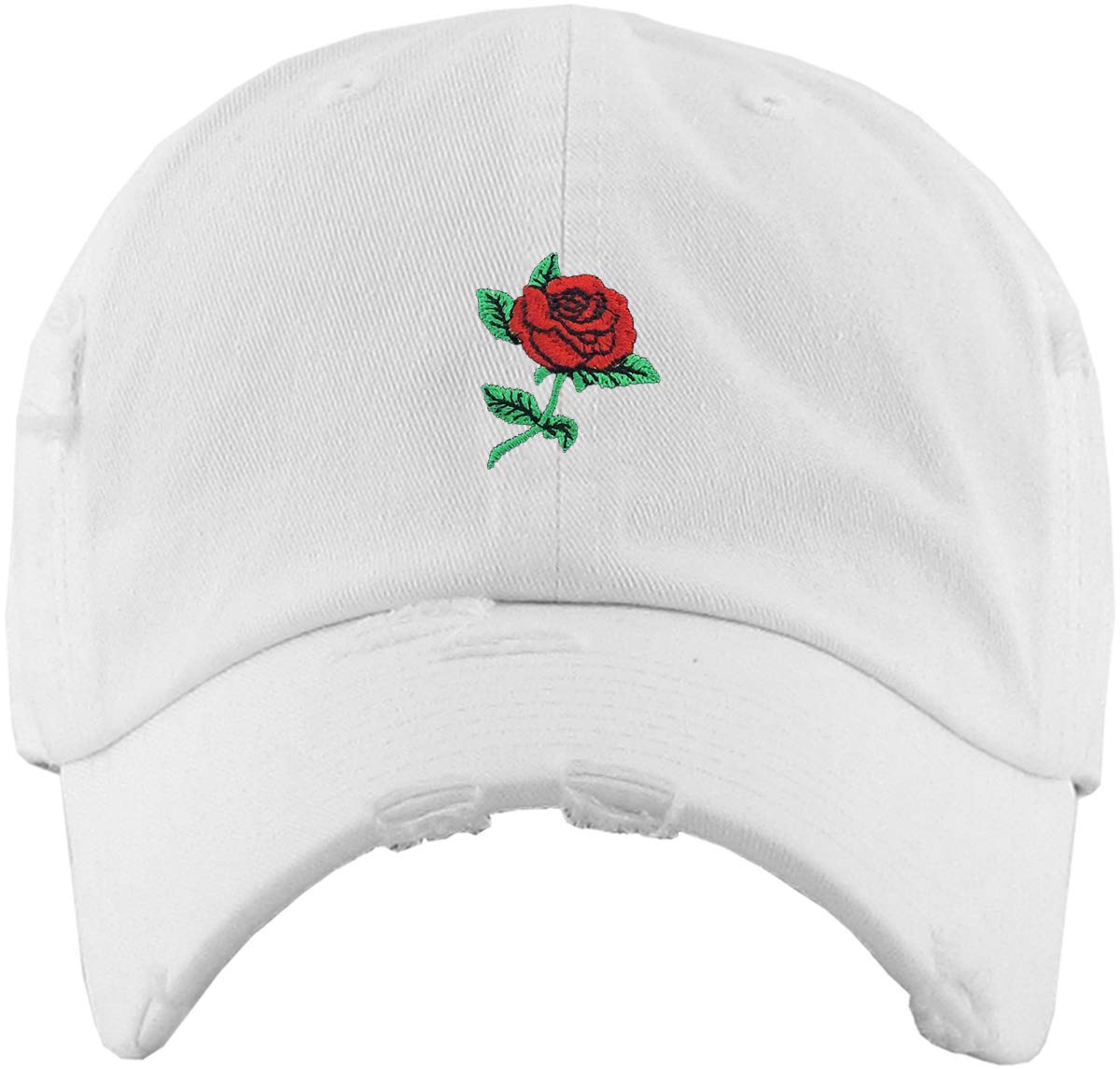 KBETHOS KBSV-124V WHT Rose Flowers Love Good Vibes Men Women Dad Hat Baseball Cap Adjustable Unisex