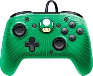 pdp gaming wired pro controller faceplate: mario green - nintendo switch faceoff