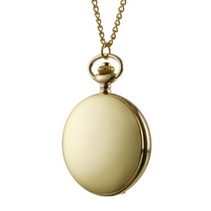 I-MART Smooth Vintage Pocket Watch with Chain (Gold)