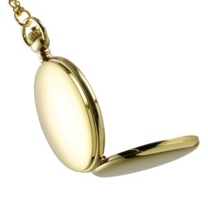 I-MART Smooth Vintage Pocket Watch with Chain (Gold)