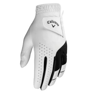 callaway golf men's weather spann golf glove(white, single, medium, prior gen model , standard, worn on left hand)