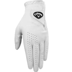 callaway golf dawn patrol glove (worn on left hand, white 2019, medium/large, cadet (short fingers))