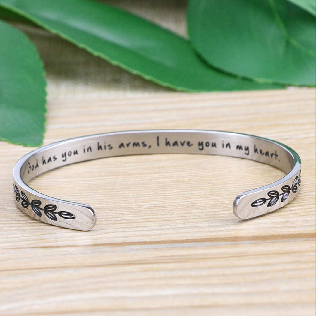 Remembrance Gifts God Has You In His Arms I Have You In My Heart Loss Memorial Bracelets