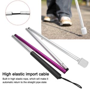 TMISHION Foldable Walking Stick Cane Reflective Anti-Shock Guide Crutch for Blind People Outdoor Hiking Cane for Men and Women Easy Adjustable Elder Stick with Soft Handle and Stable Holder