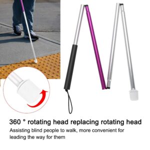 TMISHION Foldable Walking Stick Cane Reflective Anti-Shock Guide Crutch for Blind People Outdoor Hiking Cane for Men and Women Easy Adjustable Elder Stick with Soft Handle and Stable Holder