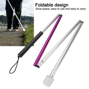 TMISHION Foldable Walking Stick Cane Reflective Anti-Shock Guide Crutch for Blind People Outdoor Hiking Cane for Men and Women Easy Adjustable Elder Stick with Soft Handle and Stable Holder