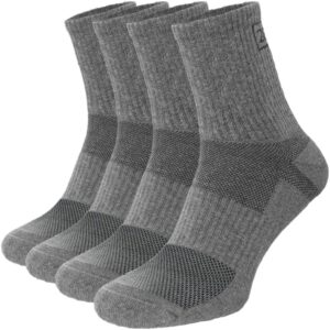 281z military cotton micro crew boot socks - cushioned sole - moisture wicking - odor resistant - hiking trekking outdoor (dark grey small 4 pairs pack)