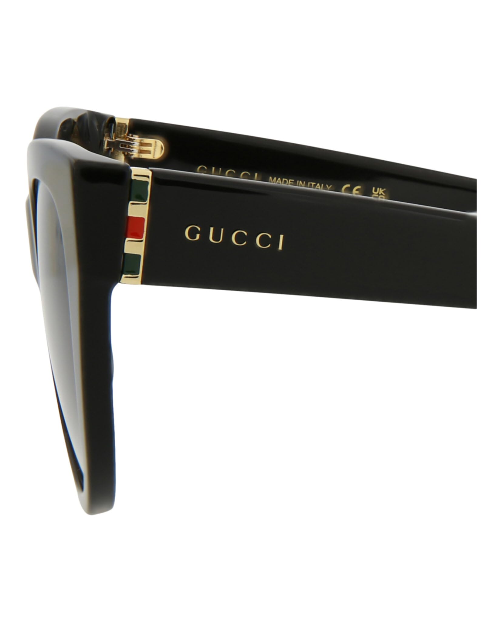 Gucci Cat Eye Sunglasses Black Gold Grey Luxury Eyewear Made In Italy Acetate Frame Designer Fashion for Everyday Luxury