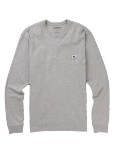 burton men's colfax long sleeve t-shirt, gray heather, l