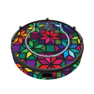 mightyskins skin compatible with shark ion robot 750 vacuum - stained glass window | protective, durable, and unique vinyl wrap cover | easy to apply, remove, and change styles | made in the usa