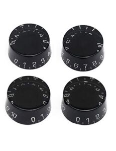 metallor electric guitar top hat knobs speed volume tone control knobs compatible with les paul lp style electric guitar parts replacement set of 4pcs black.