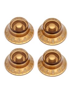 metallor electric guitar top hat knobs speed volume tone control knobs compatible with les paul lp guitar parts replacement set of 4pcs. (gold)