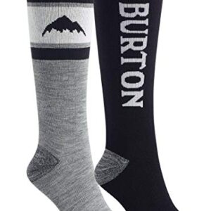 Burton Mens Weekend 2-Pack Midweight Socks, True Black, M/L