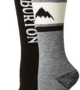 Burton Mens Weekend 2-Pack Midweight Socks, True Black, M/L