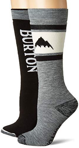 Burton Mens Weekend 2-Pack Midweight Socks, True Black, M/L