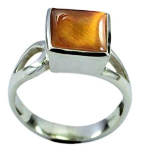 gemsonclick choose your gemstone color real square shape silver rings for women chakra healing handcrafted size 5-12