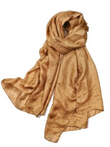 shanlin solid color silk feel long scarves (gold)