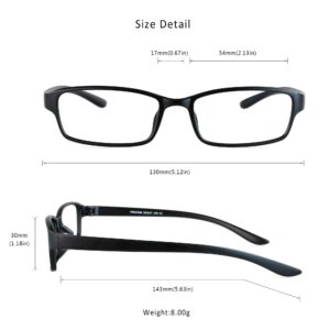 LifeArt Blue Light Blocking Glasses, Anti Eyestrain, Computer Reading Glasses, Gaming Glasses, TV Glasses for Women Men, Anti Glare (Black, 1.50 Magnification)