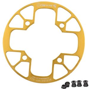 upanbike montain bike chainring guard 104 bcd aluminum alloy chain ring protector cover for 32~34t 36~38t 40~42t chainring sprockets (golden, 40t~42t)