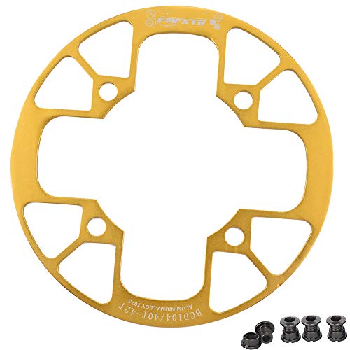 UPANBIKE Montain Bike Chainring Guard 104 BCD Aluminum Alloy Chain Ring Protector Cover for 32~34T 36~38T 40~42T Chainring Sprockets (Golden, 40T~42T)