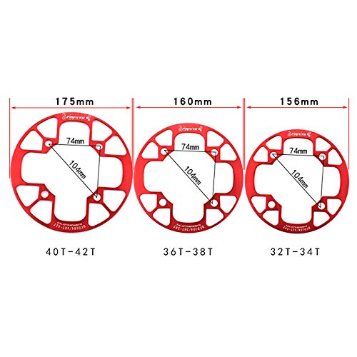 UPANBIKE Montain Bike Chainring Guard 104 BCD Aluminum Alloy Chain Ring Protector Cover for 32~34T 36~38T 40~42T Chainring Sprockets (Golden, 40T~42T)