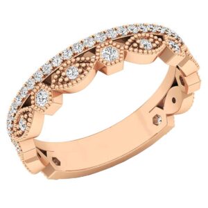 dazzlingrock collection 0.45 carat round white diamond eternity wedding band for ladies in 14k rose gold size 5