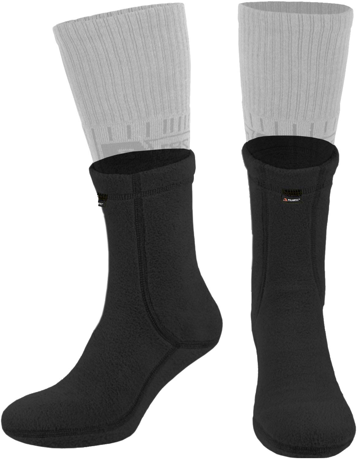 281Z Hiking Warm 6 inch Liners Boot Socks - Military Tactical Outdoor Sport - Polartec Fleece Winter Socks (Medium, Black)