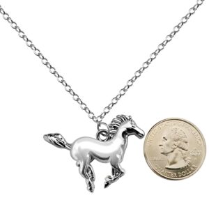 BANCHELLE Horse Pendant Horse Necklaces with Pouch Silver