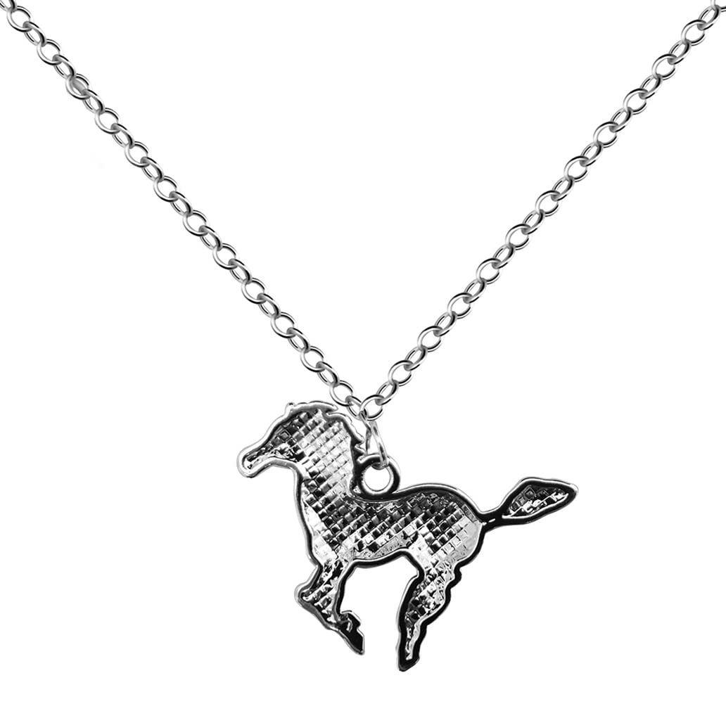 BANCHELLE Horse Pendant Horse Necklaces with Pouch Silver