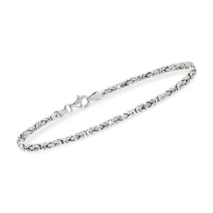 ross-simons 2.3mm sterling silver square byzantine bracelet. 7 inches