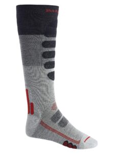 burton men's performance + lightweight compression socks, gray heather block, s