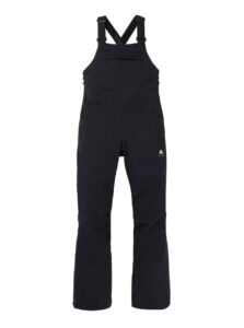 burton womens avalon bib pant, true black new, x-large