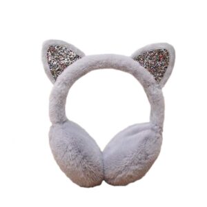 Women's Winter Warm Cat Ear Muffs Cute CatEar Earmuff for Girls (Gray)