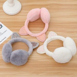 Women's Winter Warm Cat Ear Muffs Cute CatEar Earmuff for Girls (Gray)