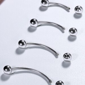 Ocptiy 20G Eyebrow Rook Ring Piercing Jewelry Stainless Surgical Steel Snake Eye Frog Tongue Verticl Lip Labret Ring Curved Barbell Belly Button Navel Daith Earring Piercing Jewelry Women Men Silver