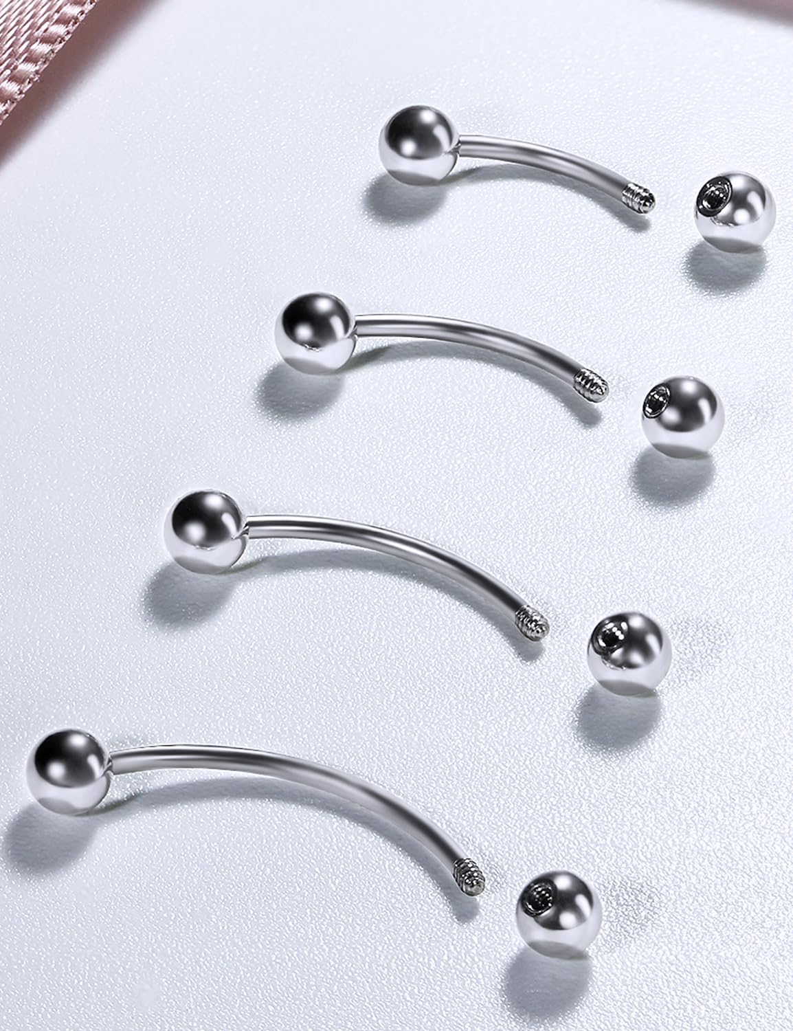 Ocptiy 20G Eyebrow Rook Ring Piercing Jewelry Stainless Surgical Steel Snake Eye Frog Tongue Verticl Lip Labret Ring Curved Barbell Belly Button Navel Daith Earring Piercing Jewelry Women Men Silver