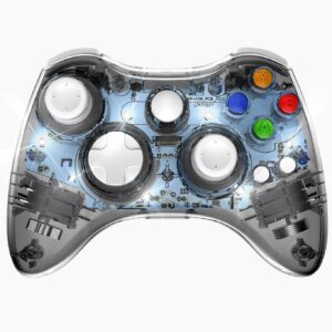 pawhits wireless controller compatible with xbox 360 double motor vibration wireless gamepad gaming joypad, black