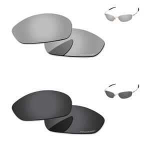 papaviva lenses replacement for oakley whisker black grey & chrome silver