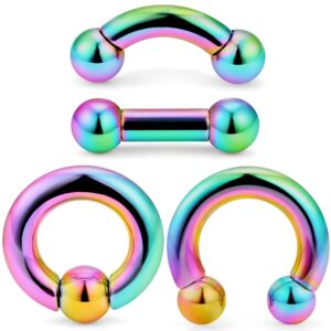 ocptiy 8g septum rings gauges tunnel plug earrrings stretching kit large septum nose pincher pa nipple lip tongue ring hoop stainless surgical steel cartilage helix earring piercing jewerly women men