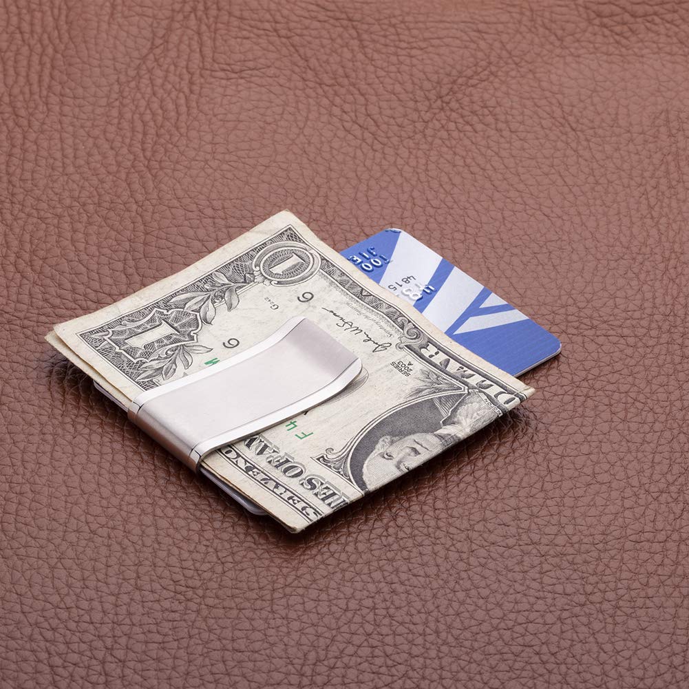 NUBARKO Solid Titanium Money Clip Wallet Credit Card Holder for Men Women Christmas Gifts stocking stuffers Slim Minimalist Cash Holder EDC Tool Graduation Gift for Men Gift for Him