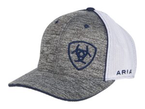 ariat accessories mens ff110 offset shield cap heather/navy (1504903)