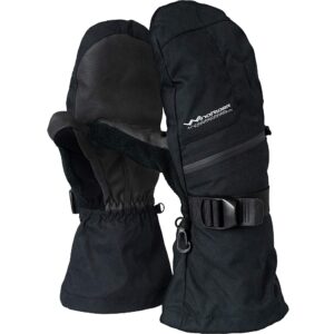 rugged waterproof winter mittens | extra long gauntlets | snowboard, ski, ice fishing, mittens | medium weight (xxl)