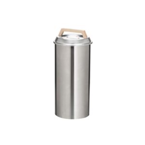 snow peak smokemeister - stainless steel with wood handle compact smoker - 8.5 x 8.5 x 18.5 in