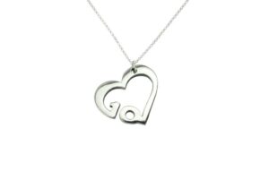 100% pure tin 10 year wedding anniversary necklace - heart shaped with 10 year cut out design